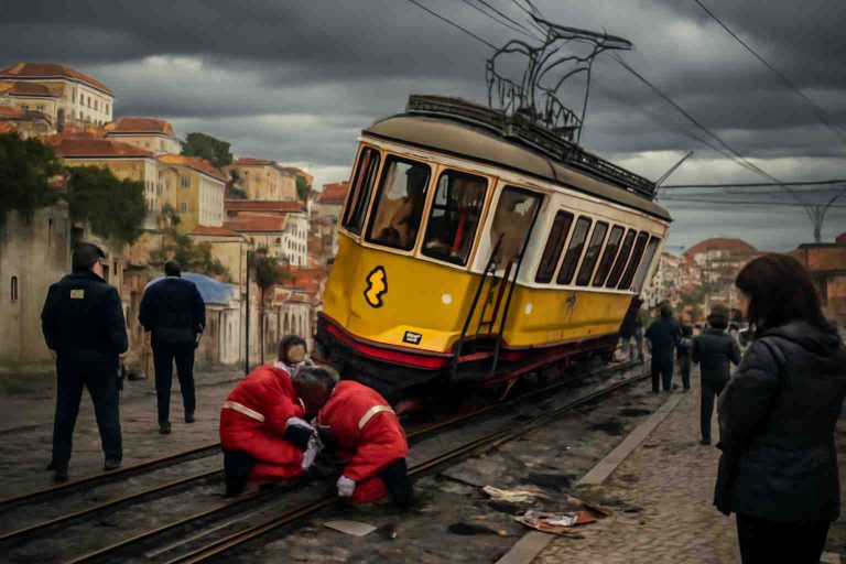 Tragédie à Lisbonne : le célèbre funiculaire en proie à un déraillement ...