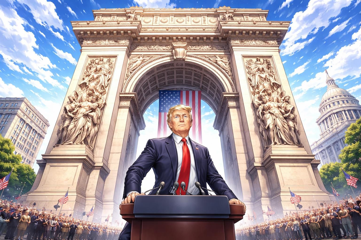 « Le plus grand Arc de triomphe jamais vu » : Donald Trump dévoile ses ...